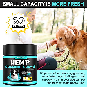 ALIVO Calming Chews for Dogs, Calming Dog Treats with Hemp Oil for Dogs Anxiety & Stress Relief for Dogs Calming Treats - Pet Supplies Soft Chews for Stress, Barking, Aggression - 30PC, Duck Flavor