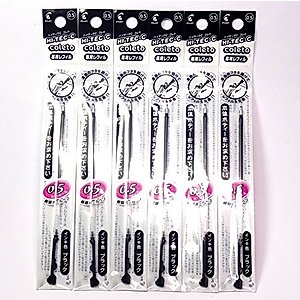 Pilot Hi-Tec-C Coleto Gel Ink Pen Refill 0.5mm, Black, × 6 Packs/total 6 pcs (Japan Import) [Komainu-Dou Original Package]
