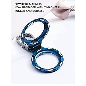 AirTag Case with Carabiner, Secure Holder Protective Cover for Air Tag with Sturdiness Aluminum Alloy Case (2 pack) - Black and Blue