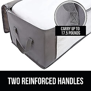 Gorilla Grip Wire Shelf Liners Set of 3 and Clothes Storage Bag Organizer Set of 2, Shelf Liner Size 14x24 in Charcoal, Waterproof Hard Plastic, Storage Bag Size 90L in Gray, 2 Item Bundle