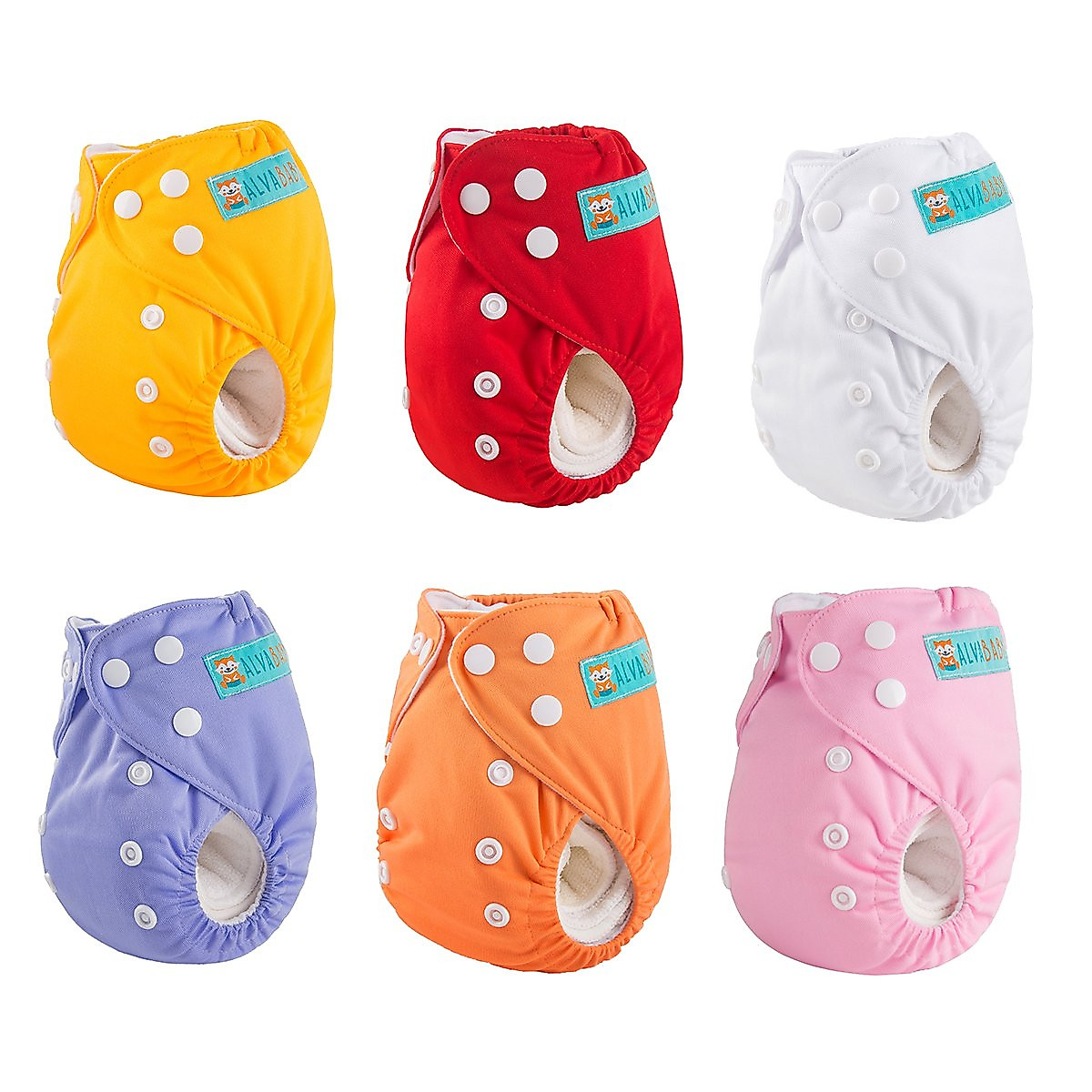ALVABABY Baby Pocket Newborn for Less Than 12pounds Baby Snaps Cloth Diapers Nappy 6pcs with 12 Inserts 6SVB05