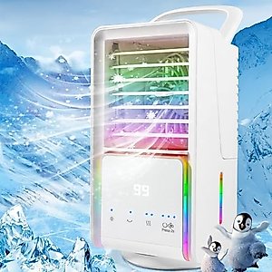 Portable Air Conditioners, Personal Mini Air Conditioner with 3 Wind Speed & 400ML Water Tank, USB Quiet Air Cooler for Small Room Bedroom Office Home