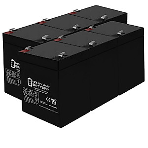 Mighty Max Battery ML5-12 - 12V 5AH Electric Trailer Brakes Breakaway Kit Rechargeable Battery - 6 Pack