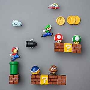 20 PCS Super Mario Fridge Magnets - 3D Refrigerator Magnets Set,Office Magnets,Calendar Magnet,Whiteboard Magnets,Christmas Magnets,Perfect for Ornaments Decoration collectionism