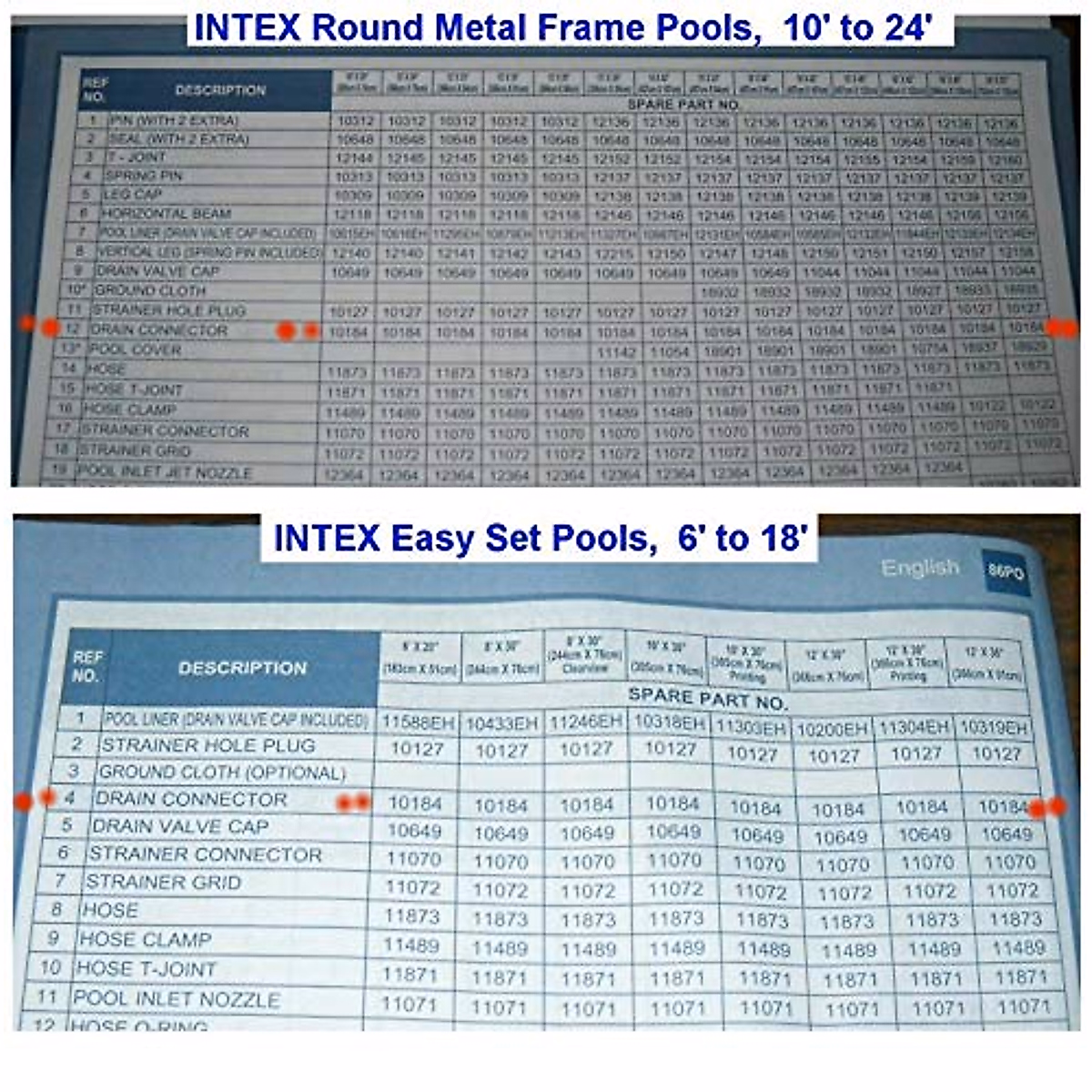 prosocool New 10184 Garden Hose Drain Plug Connector fits for Intex Hose Adapter Round Swimming Pool Drain
