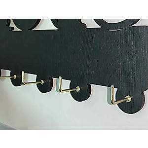 cherry sun Cat Welcome Design Key Hook Wall Door Clothes Coat Hat Hanger Key Holder with 5 Hooks Strong Adhesive Sticker Wood Hook,Entryway,Birthday Gift.(P2)