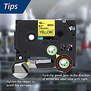 Labelife Compatible with 18mm Laminated Yellow Label Tape Replacement for Brother P Touch TZ Tape Tz TZe-641 TZe641 TZ-641 TZ641 12mm 0.47 Inch (Black on White/Orange/Red/Blue/Yellow/Green), 10-Pack