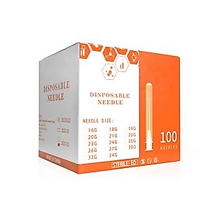32 Gauge 1/2 Inch Needlr Luer Lock Dispensing Accessories, Individually Packaged 100 Pack