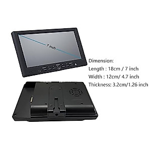 LONCEVON 7 inch Mini Monitor HD 1080P Small HDMI Monitor Portable VGA Monitor LCD Screen for PC/TV/DVD/Raspberry PI/Camera/Gaming; IPS 1024X600 Pixels; Build in Speakers&Earphone Jack