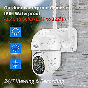 Hiseeu 5MP 360° Pan Tilt Camera WiFi Security Camera Outdoor Motion Tracking Floodlights Light Alarm,Color Night Vision,PC&Mobile Remote View,Two-Way Audio Security Camera