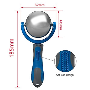 James love Cold and Hot Roller Massage Ball,Iced-Massage-Roller-Ball with Handle,Portable Fitness Ice Roller Ball Cryo Stick Cold Therapy for Relieve Muscle Pain