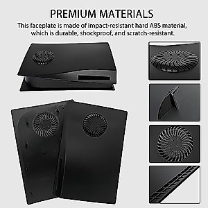 Faceplate for PS5 with Cooling Vents and Dust Filter DOBEWINGDELOU Face Plate Console Cover Replacement Side Plate Shell for PS5 Disc Edition Dustproof Accessories ABS Case Black