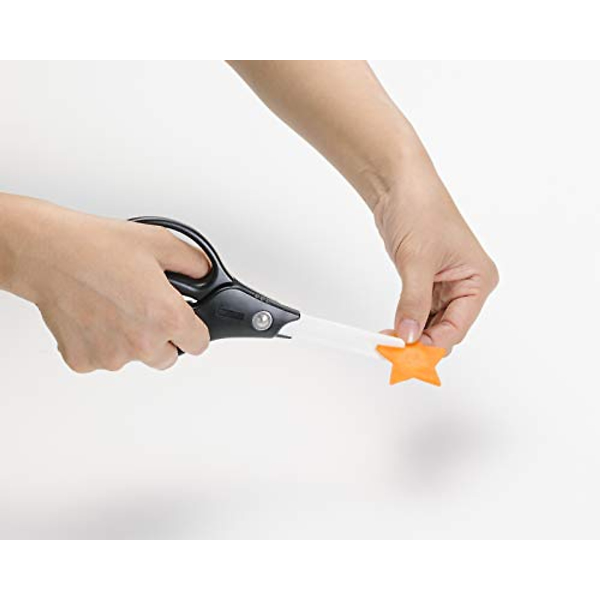 Kyocera Ceramic Scissors, Overall length 7.2" with 2.7" Long Blades, Black Handle With White Blades