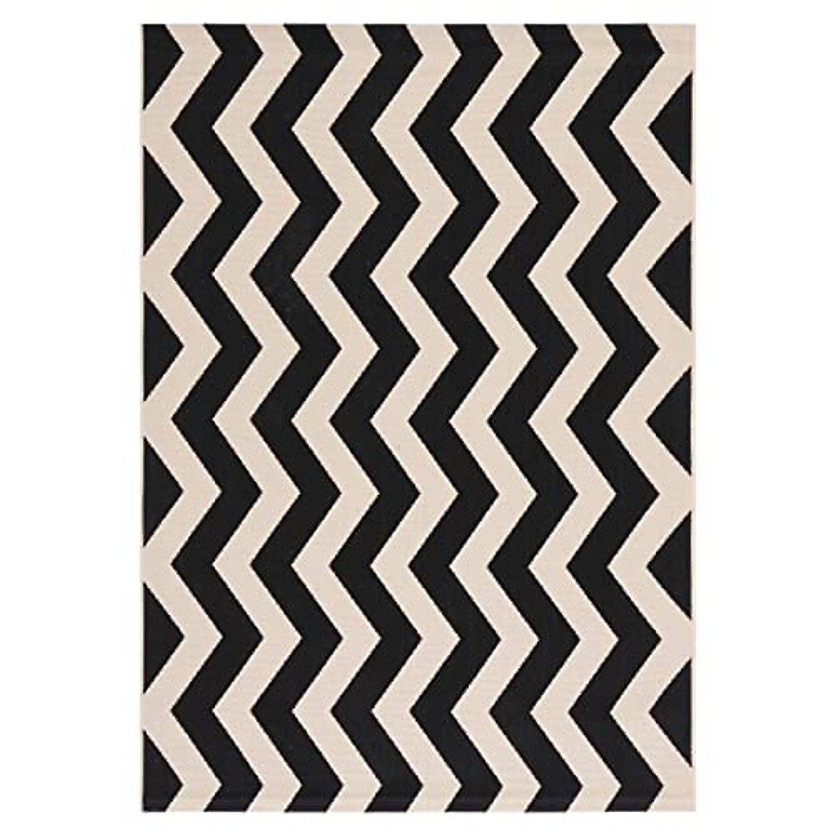 SAFAVIEH Courtyard Collection 5'3" x 7'7" Black/Beige CY6245 Indoor/ Outdoor--Waterproof Easy--Cleaning Patio Backyard Mudroom Area--Rug