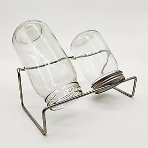 Sprouting Kit.2Pcs Stainless Steel 316 Wide Mouth Mesh Lid,5mm Thickness Durable Canning Jar Holder,Tray for Drip Water,Chalk Stickers and Liquid Pens NO JAR QurHapzy