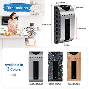 LEWONO Grocery Bag Holder Wall Mount Plastic Bag Dispenser Space Saving Brushed Silver Garbage Bag Holder for Cabinet, Cupboard, Pantry, Anti-Fingerprints Design