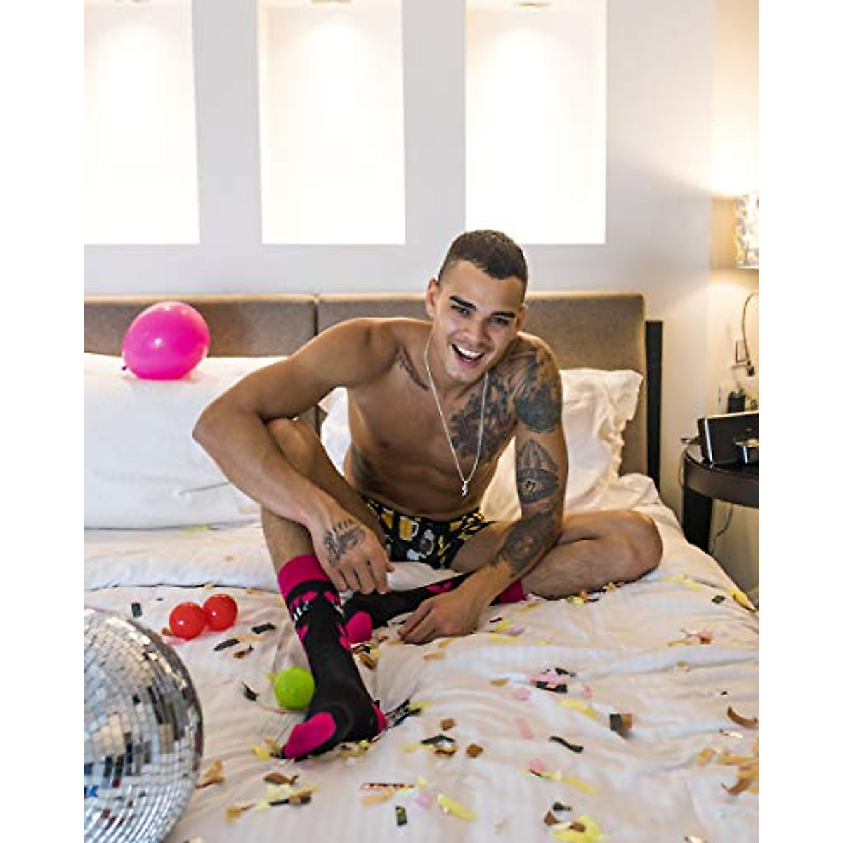 socks n socks-Men's Cotton Colorful Funky Party Animal Novelty Socks Gift Box