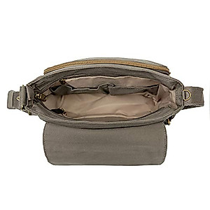 Travelon Anti-Theft Courier Tour Bag, Stone Gray, 11.5 x 11 x 3