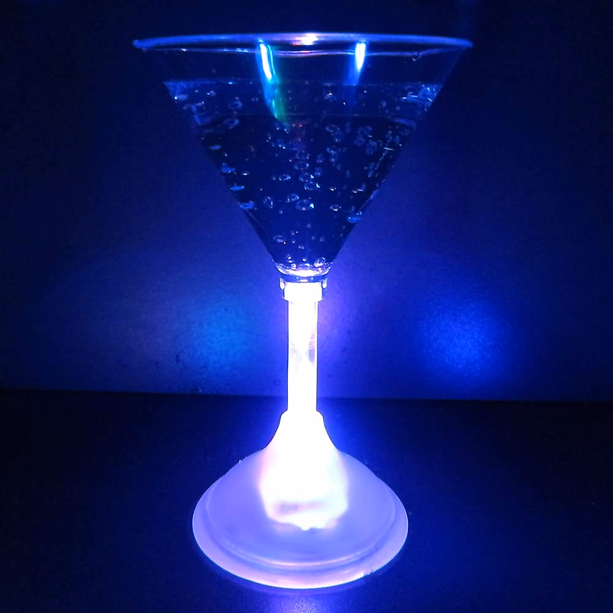 GP GLOWPRODUCTS.COM Light Up Martini Glasses (Set of 6) - 7 oz LED Glowing Martini Glasses with 8 Color Modes