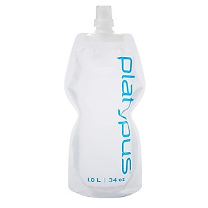 Platypus SoftBottle Flexible Water Bottle with Push-Pull Cap, Platy Logo, 1.0-Liter
