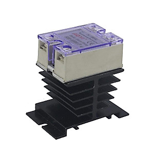 E-outstanding Heat Sink Black Aluminum Alloy Heat Sink SSR Dissipation One Single Phase Solid State Relay Radiator 10DA-40DA