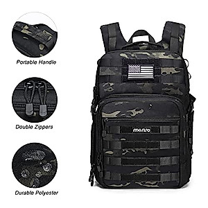 MOSISO Camera Backpack, DSLR/SLR/Mirrorless Photography Tactical Camera Bag Case with Tripod Holder & 15-16 inch Laptop Compartment & USA Flag Compatible with Canon/Nikon/Sony, Night Camouflage