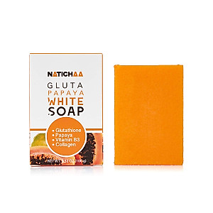 Glutathione Papaya White Soap (2 Pack) - Natural Skin Brightening - Dark Spots, Acne Scars - Acquire a Soft, Silky Smooth Skin for Body & Facial