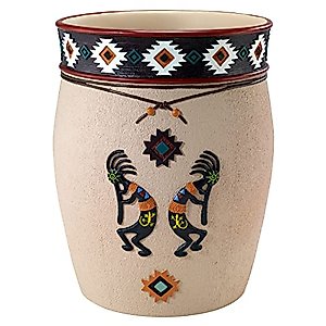 Avanti Linens - Wastebasket, Decorative Trash Can, Aztec Inspired Home Decor (Navajo Dance Collection)