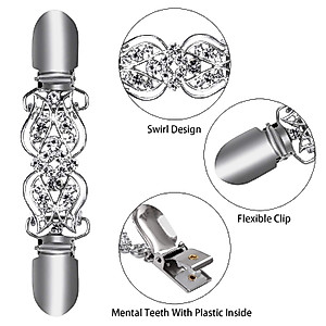 Ruisita 6 Pieces Retro Cardigan Clip Sweater Collar Clip Antique Flowers Pattern Shawl Clips Dresses Shawl Clip for Women Girls (Style A)