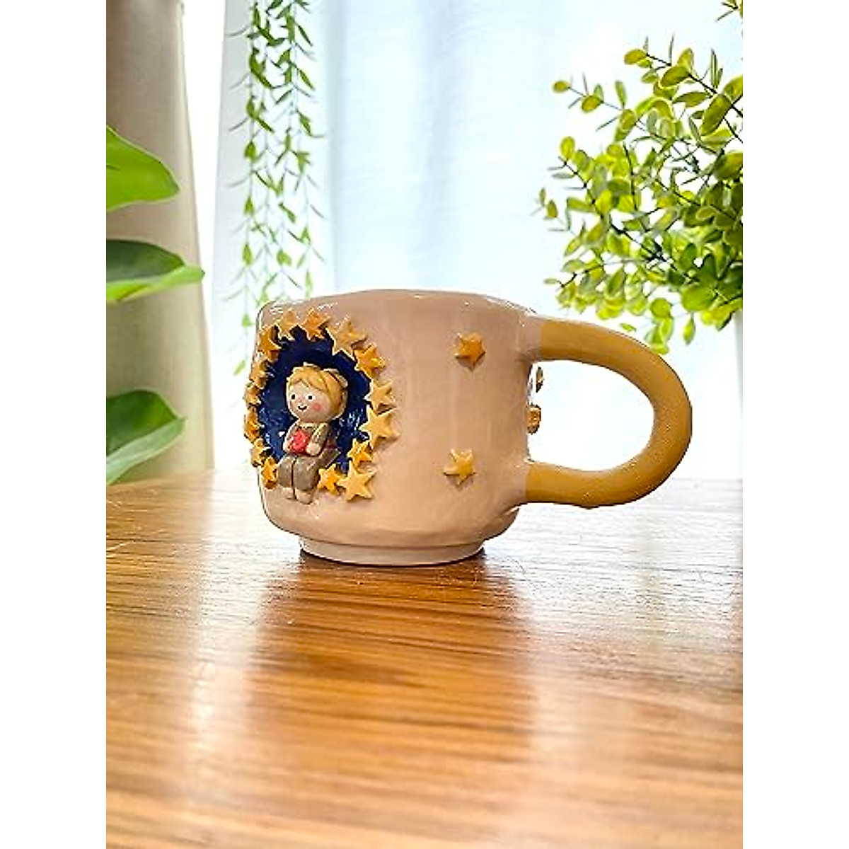Little Prince cup. Handmade ceramic cup, Hand-painted mug, Unique Surprise gift for Christmas or Birthday. Dishwasher and Microwave safe