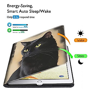 BFSEROBJ for iPad Mini 6 Case 8.3 Inch 2021 for iPad Mini 6th Generation Case Lightweight Smart Case PU Leather Adjustable Stand Protective Cover with Auto Wake/Sleep - Cute Black Cat