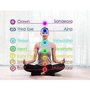 Hamoery Men Women 8mm Lava Rock Beads Chakra Bracelet Braided Rope Natural Stone Yoga Bracelet Bangle(Lava Chakra)