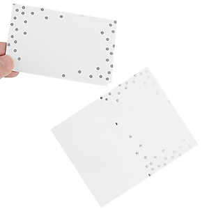 MECCANIXITY 40pcs Place Cards, Line Border Printable Place Name Cards for Table Setting Wedding Dinner Parties Events Reserved Seating, White Silver Dots