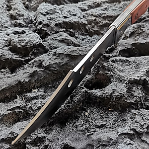 DOOM BLADE Long Blade Pocket Folding Knife - Sharp Survival Work Knives-Foldable Large Knife with Rosewood Handle,Gift for Dad Husband,for Hunting,Hiking,Camping (1 Knife)