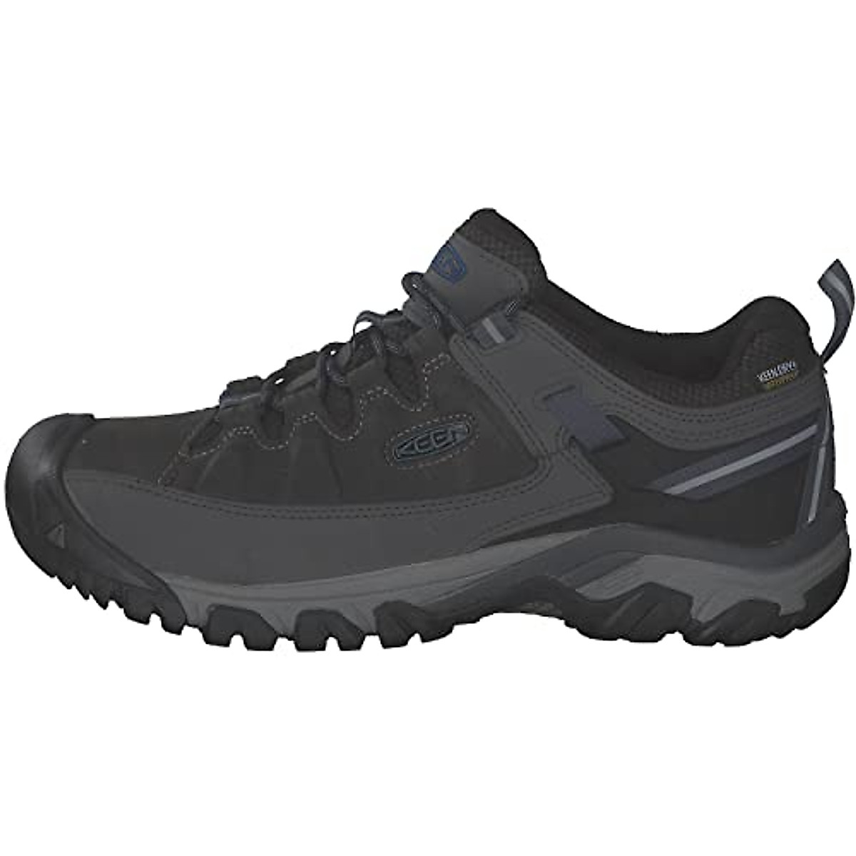 KEEN Men's Targhee 3 Low Height Waterproof Hiking Shoes, Steel Grey/Captains Blue, 10.5