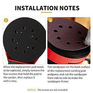 Sander Pad for Milwaukee, 2 Pack 5 Inch 8 Hole Orbital Sander Pad for Milwaukee 6021-21 6034-21 2648-20 2648-21 Random Orbit Sander Replacement Hook and Loop Metal Backing Pad Part Number 51-36-7100