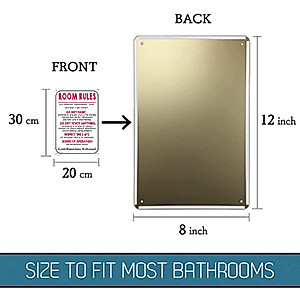 KONMPFEY Funny Room Rules For Teen Girls Trendy Stuff, Room Decor For Teen Girls And Teen Boy Cool Stuff Metal Tin Signs Man Cave Garage Bar12 X 8 In