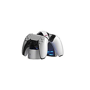 Nyko Charge Arc for Playstation 5 - Aesthetic Charging Station for PlayStation5 - Dualsense Charger - LED Charge Indication Lights - White and Black - Playstation 5