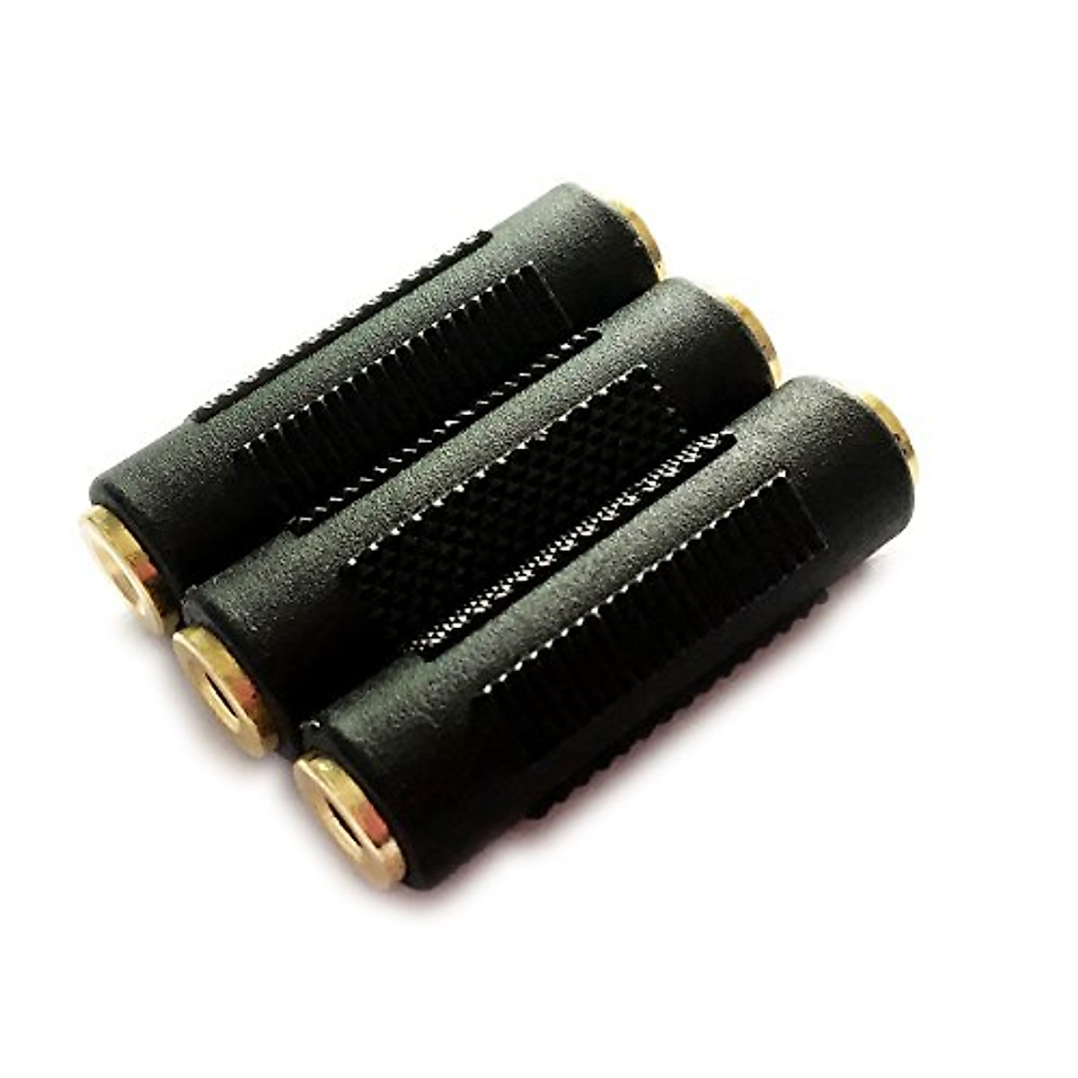 3.5mm Stereo Jack to 3.5mm Stereo Jack Female to Female Adapter Connector Gold Plated (3 Pack)