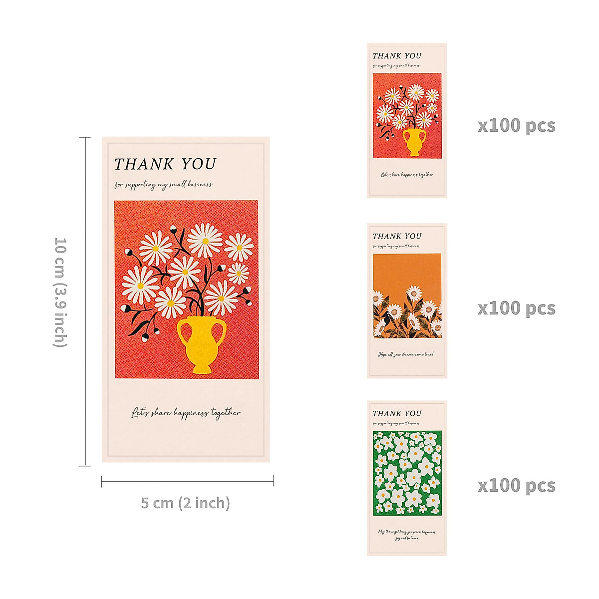 Box Seal Stickers-300 PCS,Rectangle Gift Package Labels, Thank You for Your Order Stickers,Decorative Baking Gift Bags Packaging Decals for Small Business,Envelopes Seal Gift Packaging Box Retail Bag