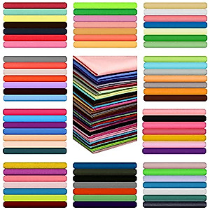 300 Pcs 4 x 4 Inches Multicolor Cotton Fabric Squares Solid Colors Fat Quarters Precut Quilting Fabric Quilt Fabric Bundles for Beginners DIY Sewing Patchwork Scrapbooking Craft, 100 Colors