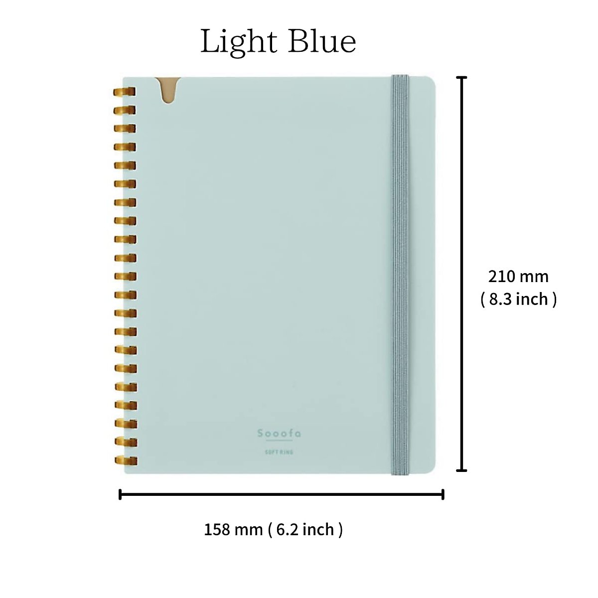 Kokuyo. Soft Ring Notebook Sooofa A5 4mm Grid 80 Sheets Light Blue and Mark⁺ Two Way Color Marker 5-Pack(Pink,Blue,Green,Purple, and Yellow) Set