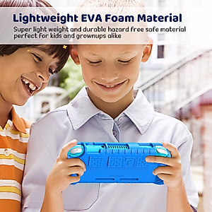 Fintie Kids Case for Nintendo Switch Lite 2019 w/2 Game Card Slots - [Ultralight] [Shockproof] Protective Cover with Ergonomic Grip, Kids Friendly Grip Case for Switch Lite Console, Blue