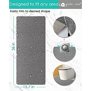 Shower Mats Non Slip Without Suction Cups, 15.7×36 Inch, Bath Mat for Textured Tub Surface, Loofah Mats for Shower and Bathroom, Quick Drying, Grey