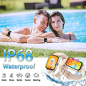 Smart Watch(Answer/Make Call), 1.96" Touch Screen Smartwatch for Android and iOS Phones with Heart Rate & Sleep Monitor, Blood Oxygen Tracking, IP68 Waterproof Fitness Tracker for Men and Women