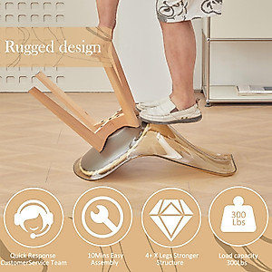 Ailatimogo Dining Chairs Set of 4, Modern Dining Chairs Upholstered, Acrylic Kitchen Dining Room Chairs with Wooden Chairs Legs, High Back Rest-Shell Tulip Chairs for Living Room, Bedroom-Amber