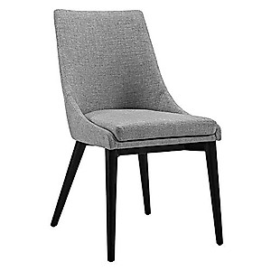 Modway Viscount Mid-Century Modern Upholstered Fabric Two Dining Chairs in Light Gray