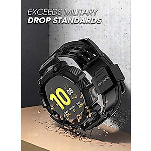 SUPCASE [Unicorn Beetle Pro] Series Case for Galaxy Watch Active 2, Rugged Protective Case with Strap Bands for Galaxy Watch Active 2 [44mm] 2019 Release (Black)