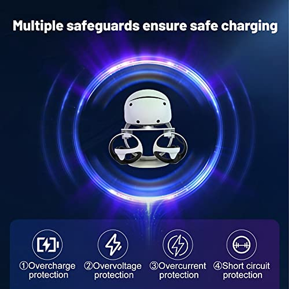 LanPavilion Charging Stand for Oculus Quest 2/Meta Quest 2 Headset, PSVR2 Controllers - Stylish Black Hole Design with RGB Lighting, Compatible with Quest 2, PS VR2, Meta Quest Pro, Pico 4