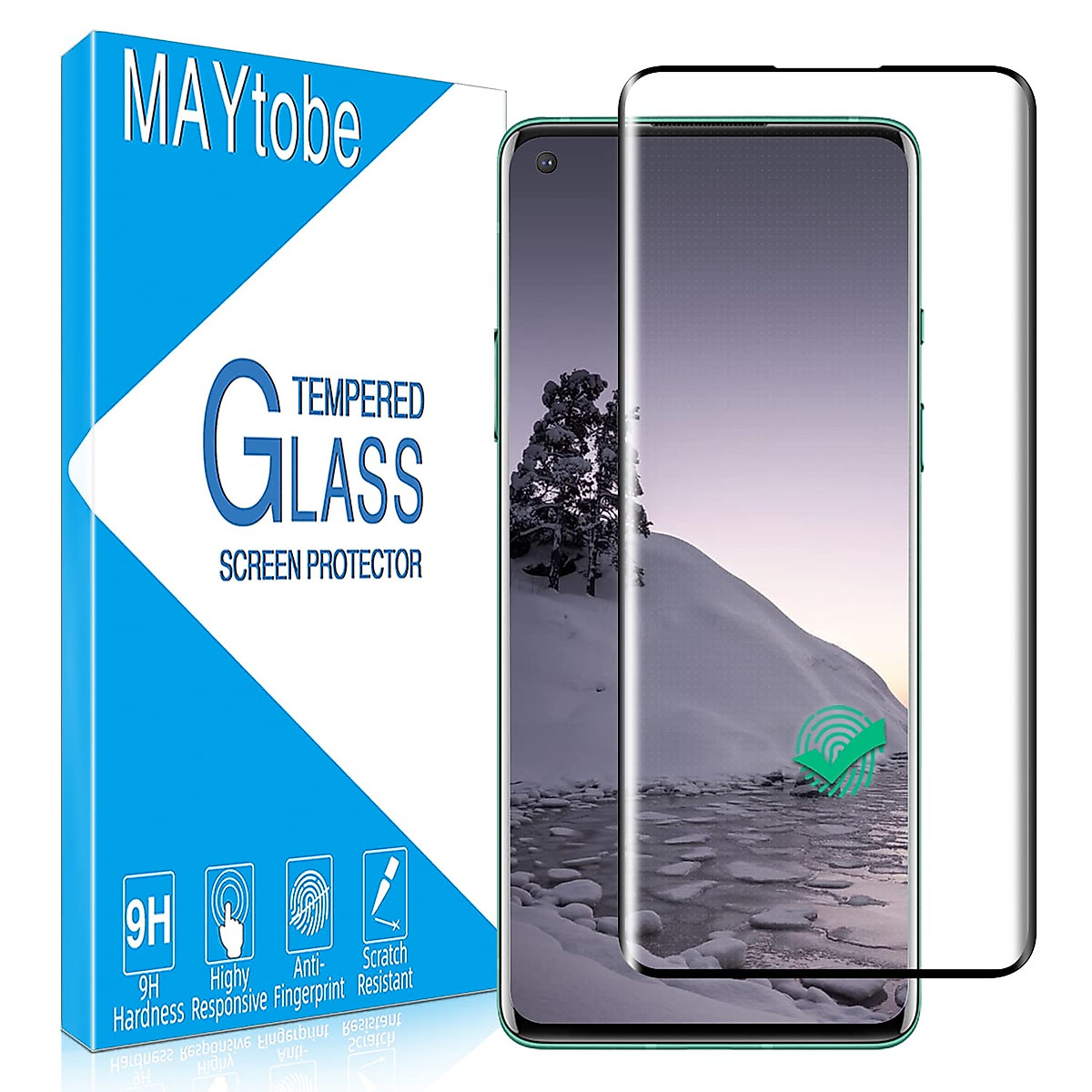MAYtobe Designed For Oneplus 8, Oneplus 8 5G, Oneplus 8 5G UW 3D Curved Screen Protector Tempered Glass, HD Transparent, 9H Hardness, Bubble Free,